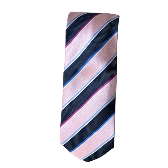 countess mara | Accessories | Countess Mara Elegant Pink Navy Striped ...